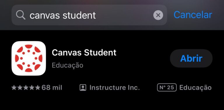 Aplicativo “Canvas Student” – Download e configuração – UNIFAGOC com VOCÊ
